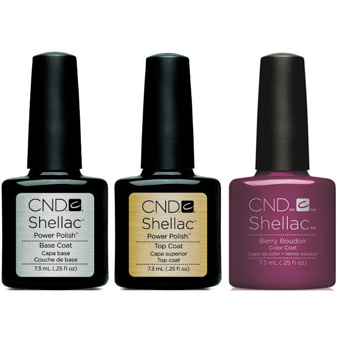 CND - Shellac Combo - Base, Top & Berry Boudoir