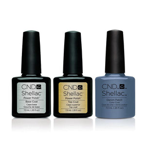 CND - Shellac Combo - Base, Top & Denim Patch - Blue Gel Polish - CNDS ...