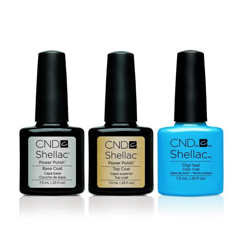 CND - Shellac Combo - Base, Top & Digi-Teal - Blue Gel Polish - CNDS-BT ...
