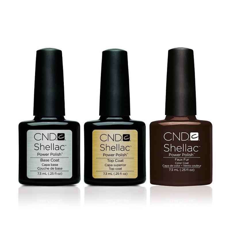 CND - Shellac Combo - Base, Top & Faux Fur - Brown Gel Polish - CNDS-BT ...