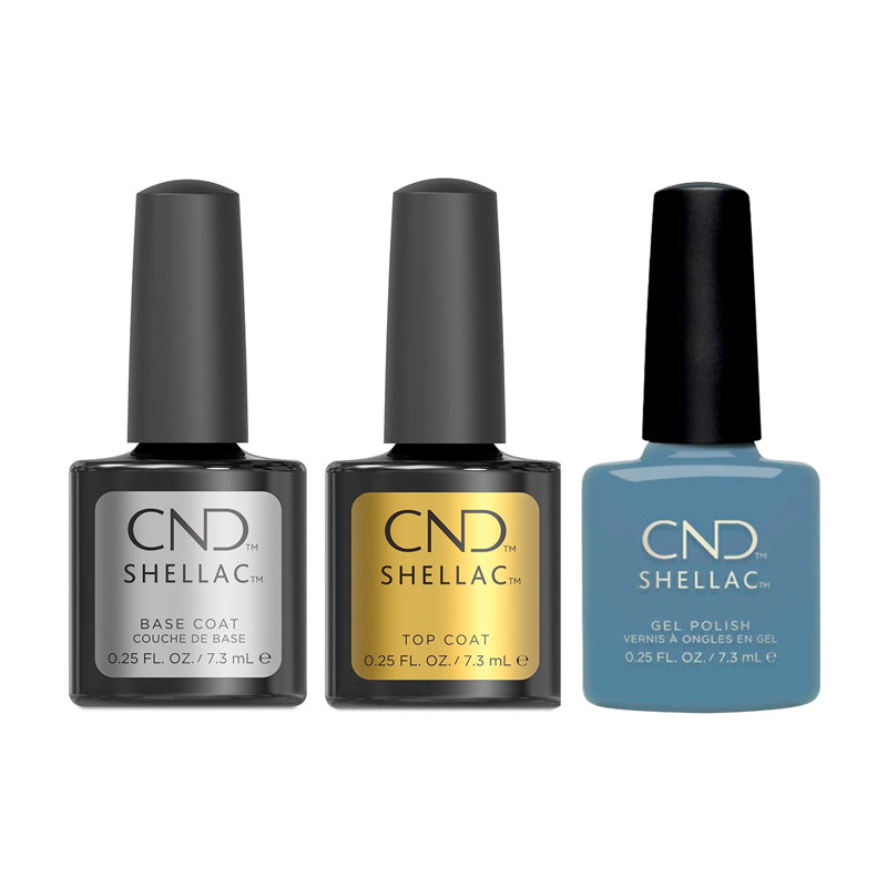 CND - Shellac Combo - Base, Top & Frosted Seaglass - Blue Gel Polish ...