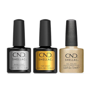 CND - Shellac Combo - Base, Top & Gold Hardware - Gold Gel Polish - CNDS-BT-GOLD HARDWARE ...