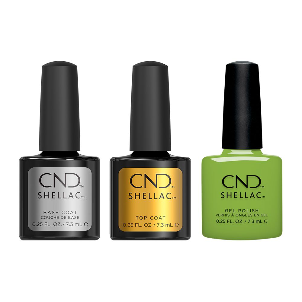 CND - Shellac Combo - Base, Top & Meadow Glow - Green Gel Polish - CNDS ...