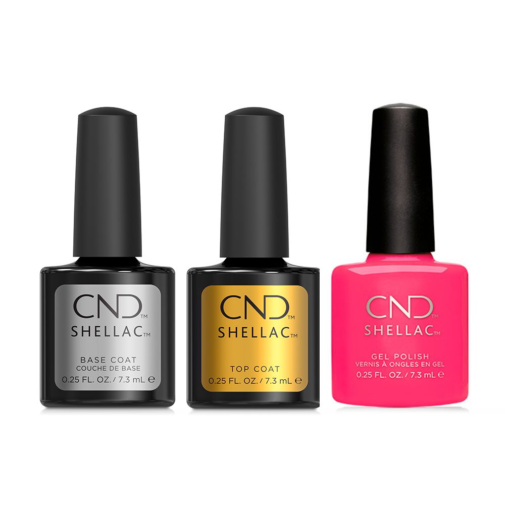 CND - Shellac Combo - Base, Top & Pink Bikini - Pink Gel Polish - CNDS-BT-Pink Bikini - Beyond ...