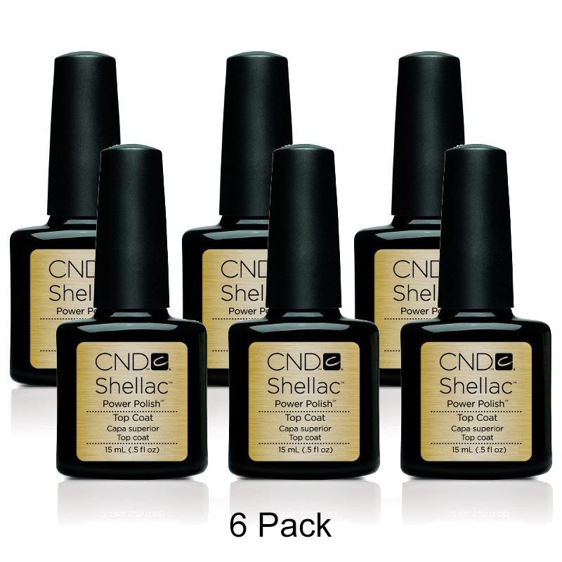 CND Shellac - Top Coat - 6 Pack 0.5 oz - Top & Base Coats - CNDS-Top-6 ...