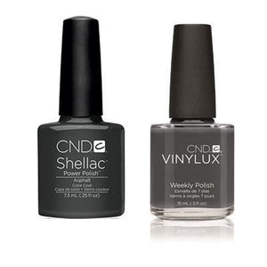 CND - Shellac & Vinylux Combo - Asphalt - Grey Gel & Lacquer Polish ...