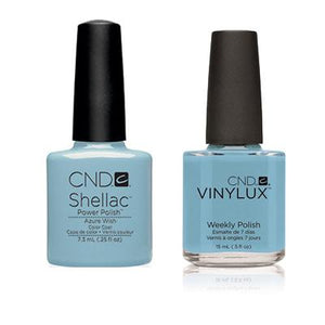CND - Shellac & Vinylux Combo - Azure Wish - Blue Gel & Lacquer Polish - CNDSV-102-Azure Wish ...