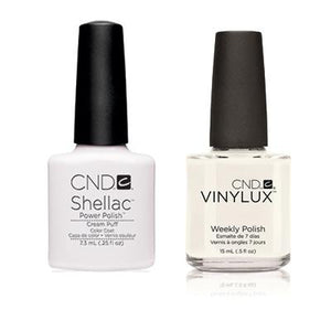 CND - Shellac & Vinylux Combo - Cream Puff - White Gel & Lacquer Polish - CNDSV-108-Cream Puff ...