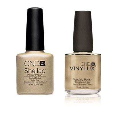 CND - Shellac & Vinylux Combo - Locket Love - Gold Gel & Lacquer Polish ...
