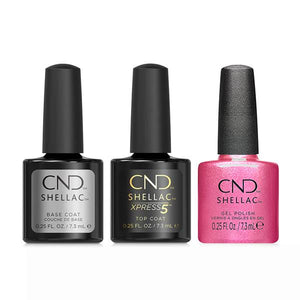 CND - Shellac Xpress5 Combo - Base, Top & Covetable (0.25 oz) - Pink ...