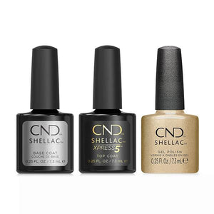 CND - Shellac Xpress5 Combo - Base, Top & Gold Hardware (0.25 oz ...