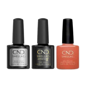 CND - Shellac Xpress5 Combo - Base, Top & Soulmate (0.25 oz) - Orange ...