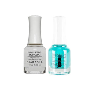 Kiara Sky Stick & Stay Base Coat + Long Lasting Top Coat Duo - Clear ...