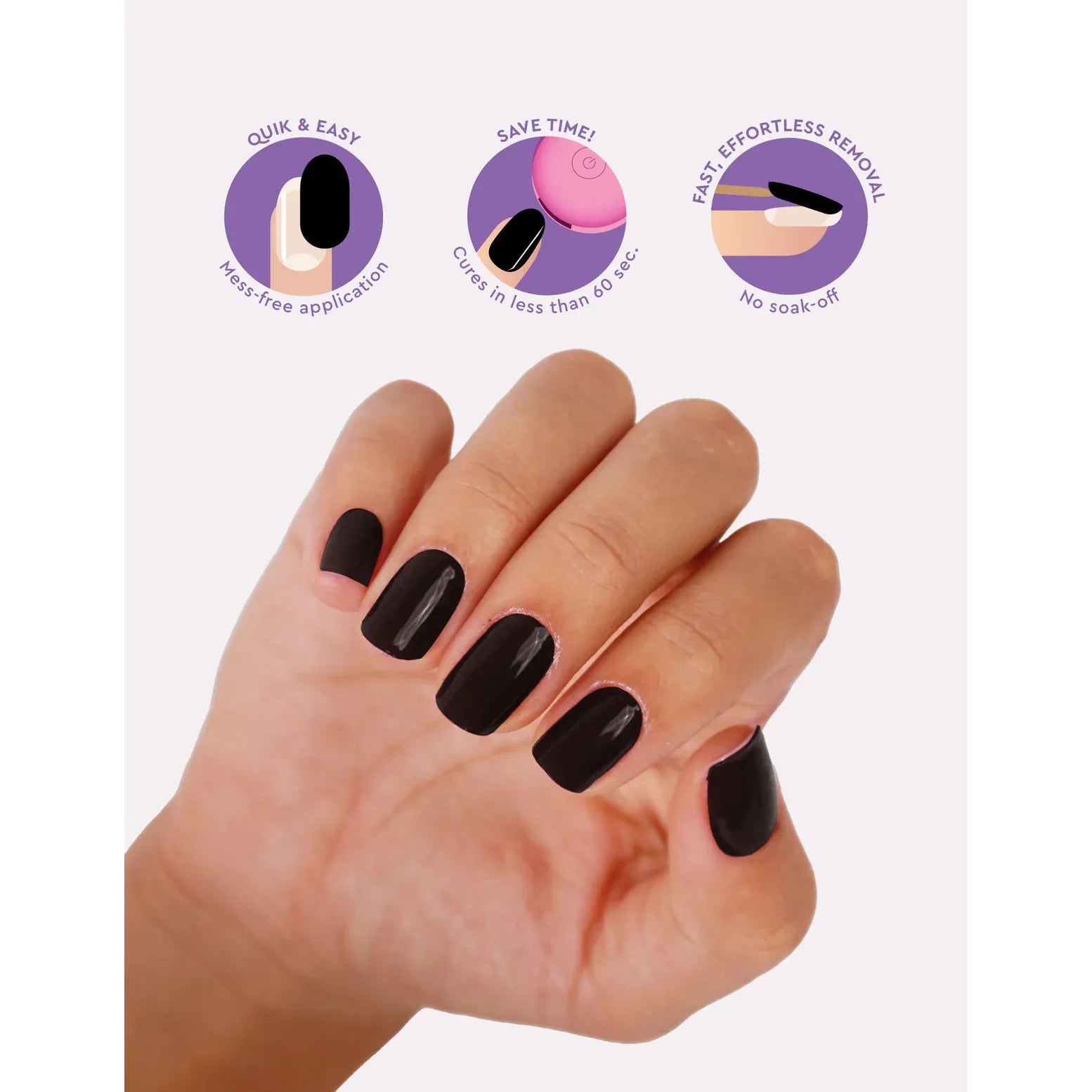 Le Mini Macaron Mini Nail Stickers - Gel Strips - Licorice - Black Nail ...