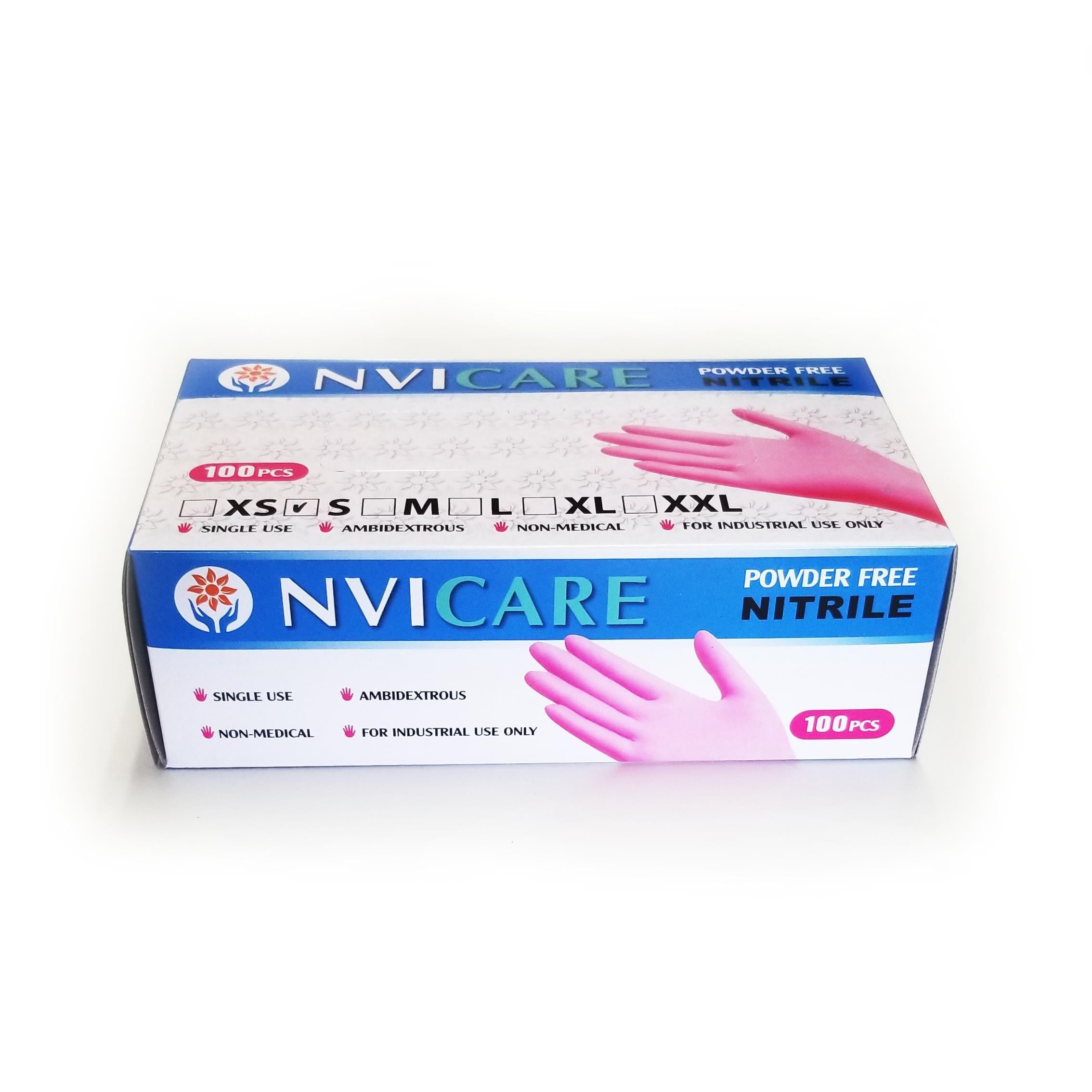 NVI Care - Powder Free Small Nitrile Gloves 100-Pack - Manicure ...