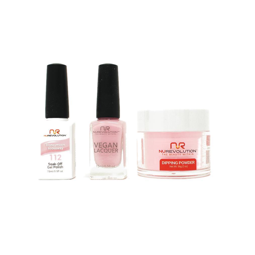 NuRevolution - Gel, Lacquer & Dip Combo - Honeymoon Hideaway - #112 - Pink Gel, Lacquer & Dip ...