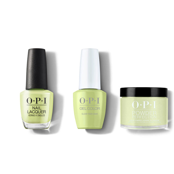OPI - Gel, Lacquer & Dip Combo - Clear Your Cash - Green Gel, Lacquer ...