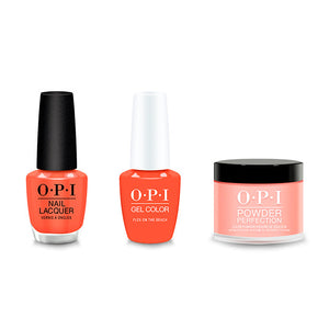 OPI - Gel, Lacquer & Dip Combo - Flex On The Beach - Orange, Red Gel ...