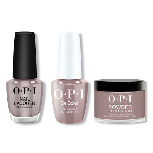 OPI - Gel, Lacquer & Dip Combo - Icelanded a Bottle of OPI - Brown Gel ...