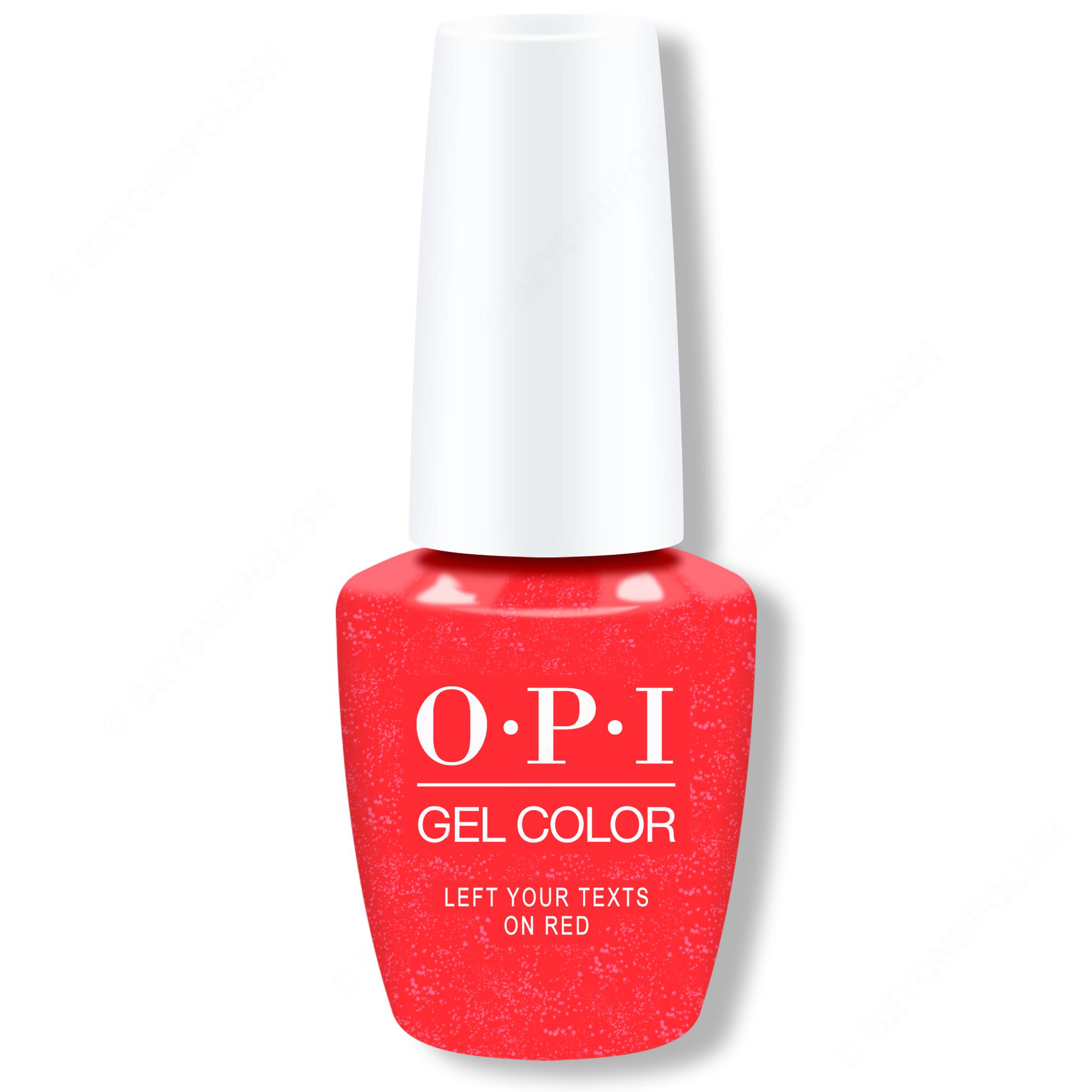 OPI GelColor - Left Your Texts On Red 0.5 oz - #GCS010 - Red Gel Polish ...