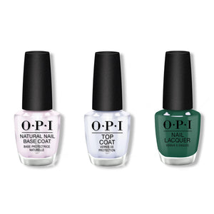 OPI - Nail Lacquer Combo - Base, Top & Pose-in-Ivy - Green Nail Lacquer ...