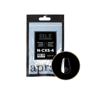Apres - Gel-X 2.0 Refill Bags - Natural Coffin Extra Short Size 4 (50 ...